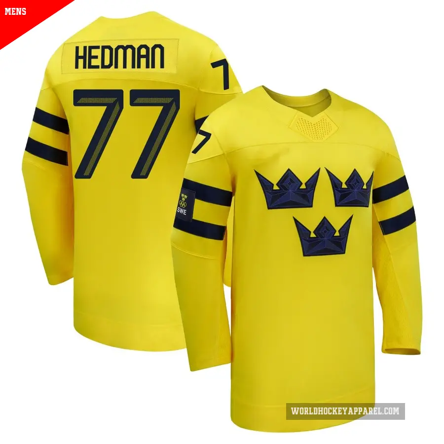 Youth No. 77 Victor Hedman Team Sweden Yellow Premium Hockey 2026 ...